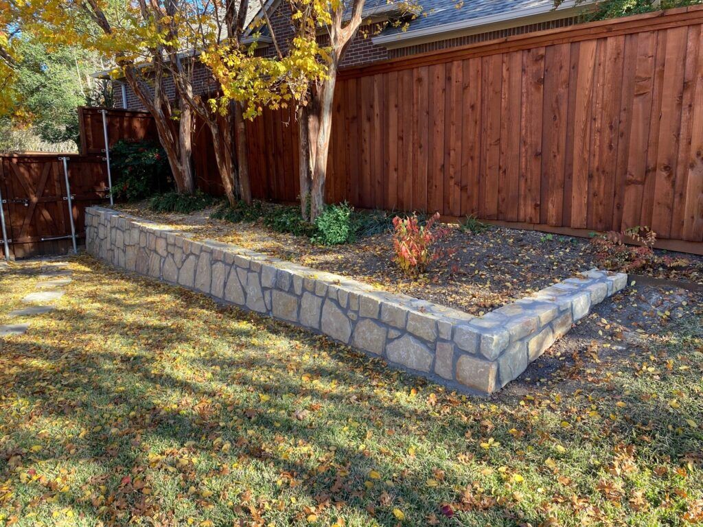Milsap Stone Retaining Wall Installation Carrollton TX DFW